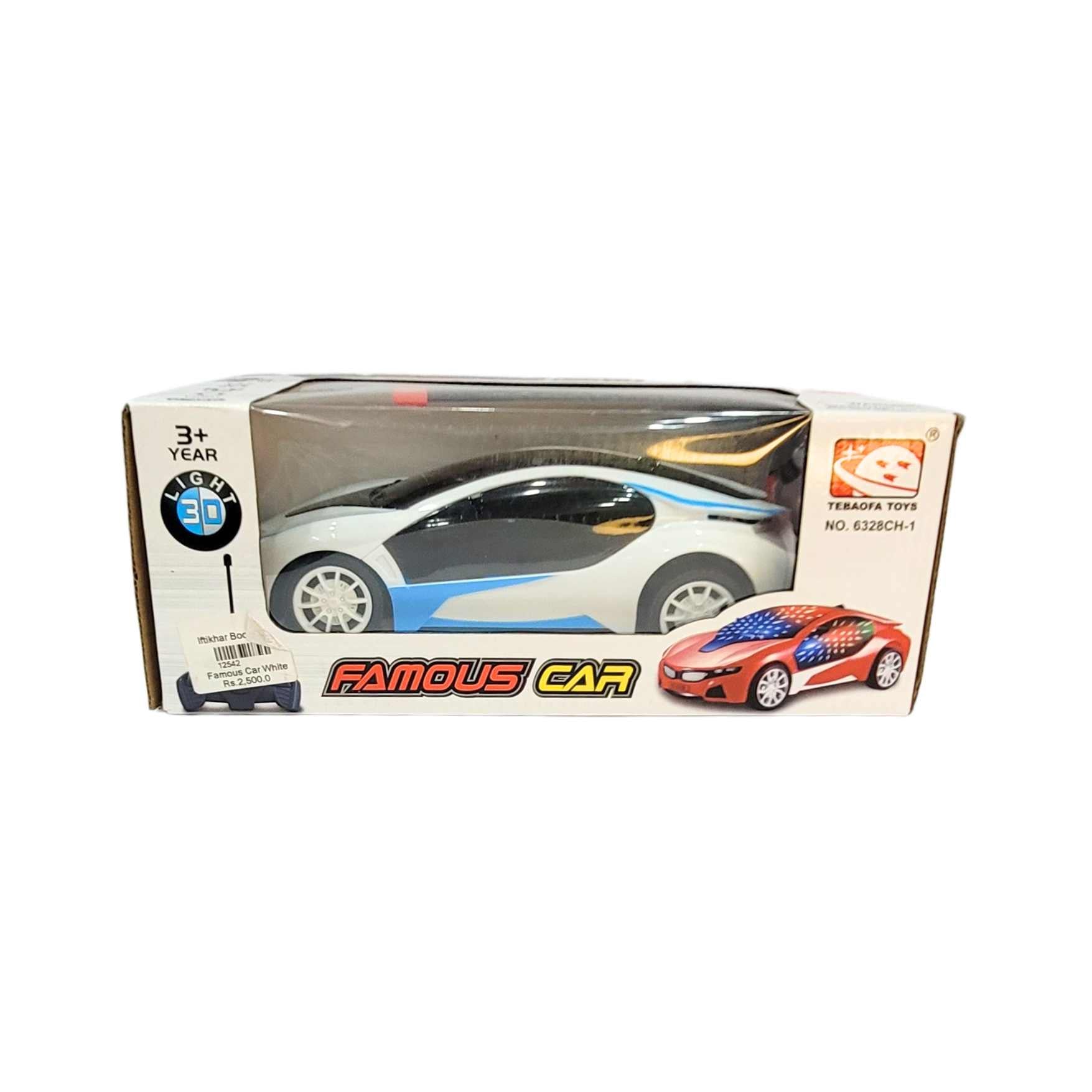 3D Lighted Car | Vibrant Glossy White – Iftikhar Book Depot