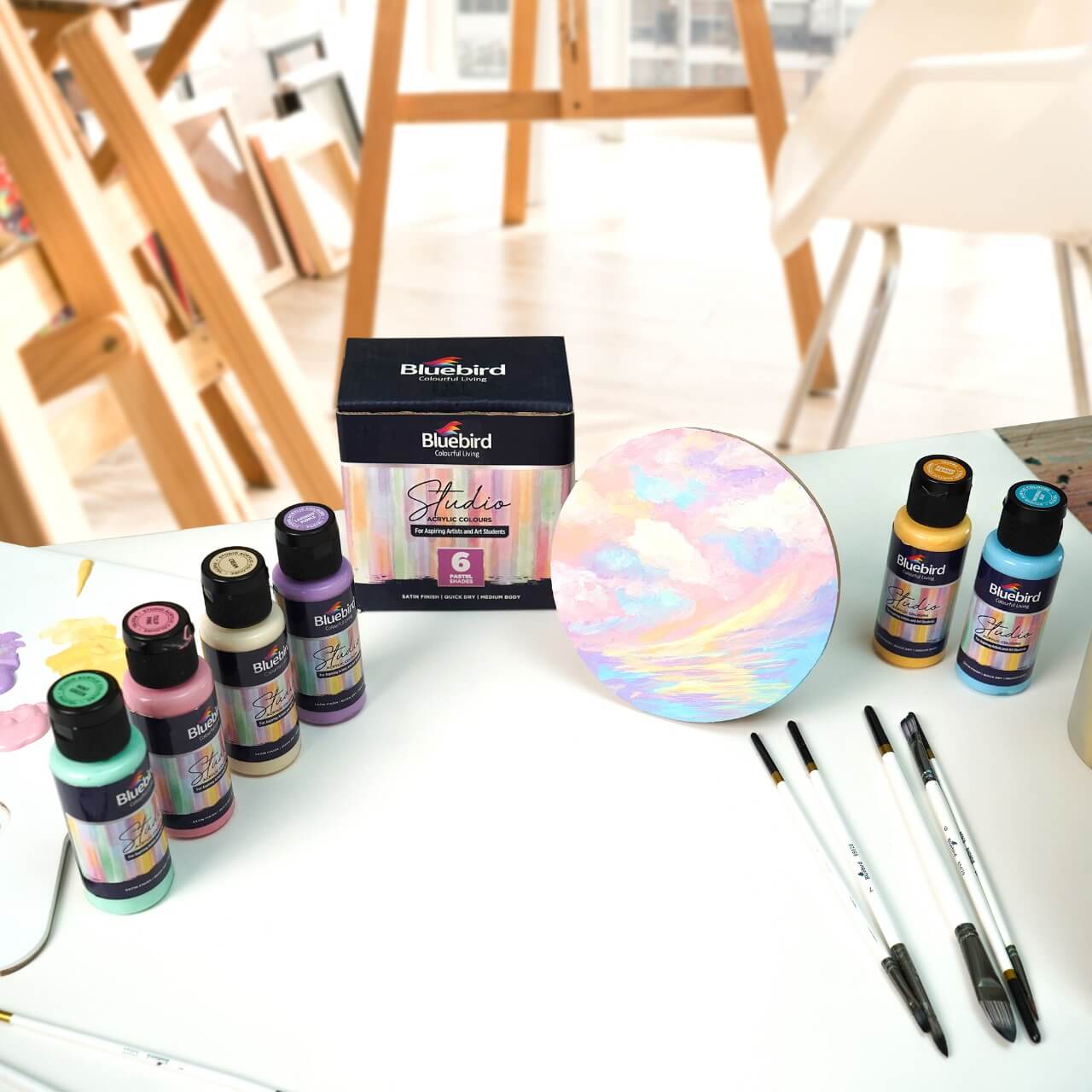 Studio Acrylic Paint | Set of 6 | All Shades | Bluebird | Artist-Grade ...