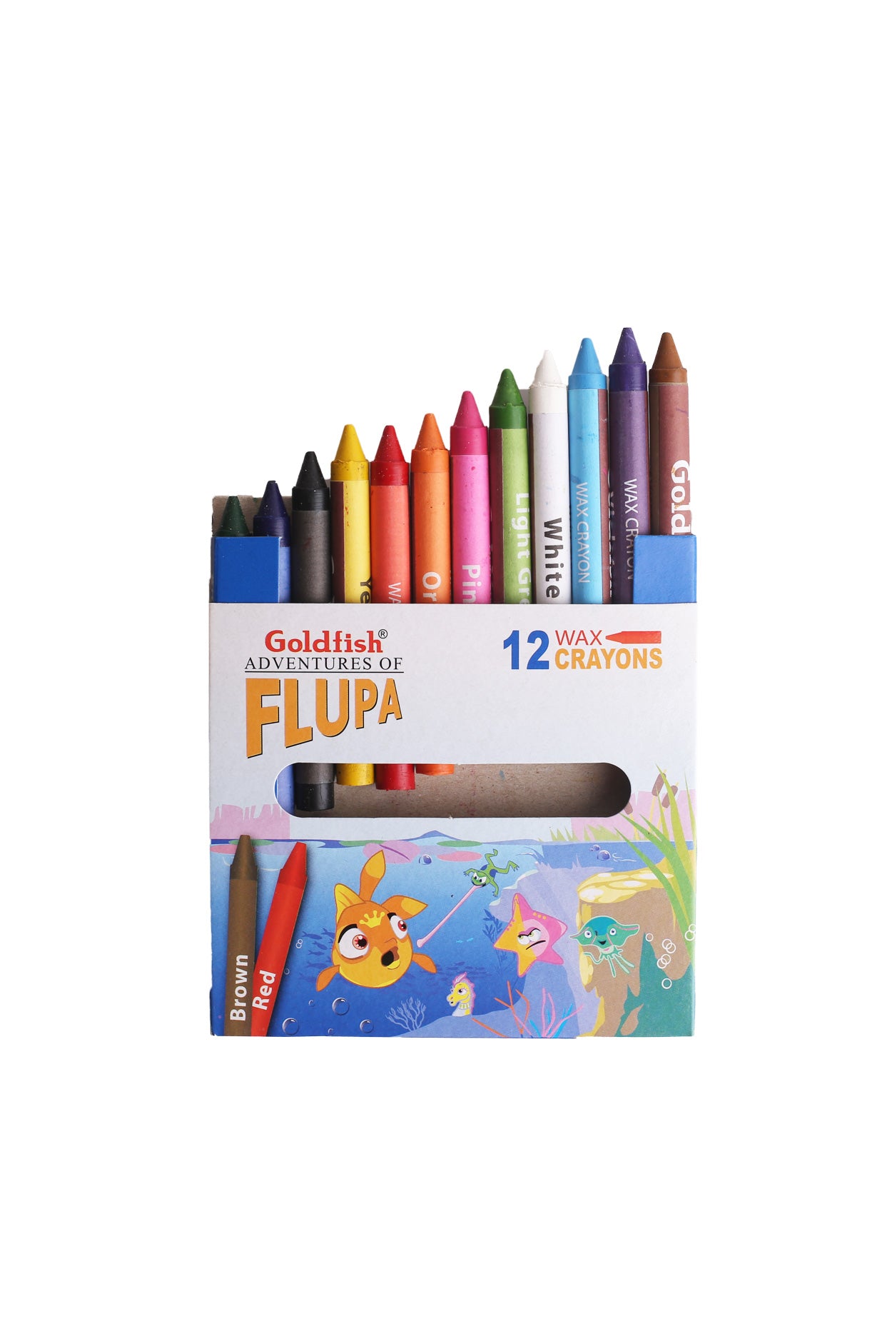 Goldfish Crayons Half Size 12 Pcs Plastic Box Pack – Iftikhar Book Depot