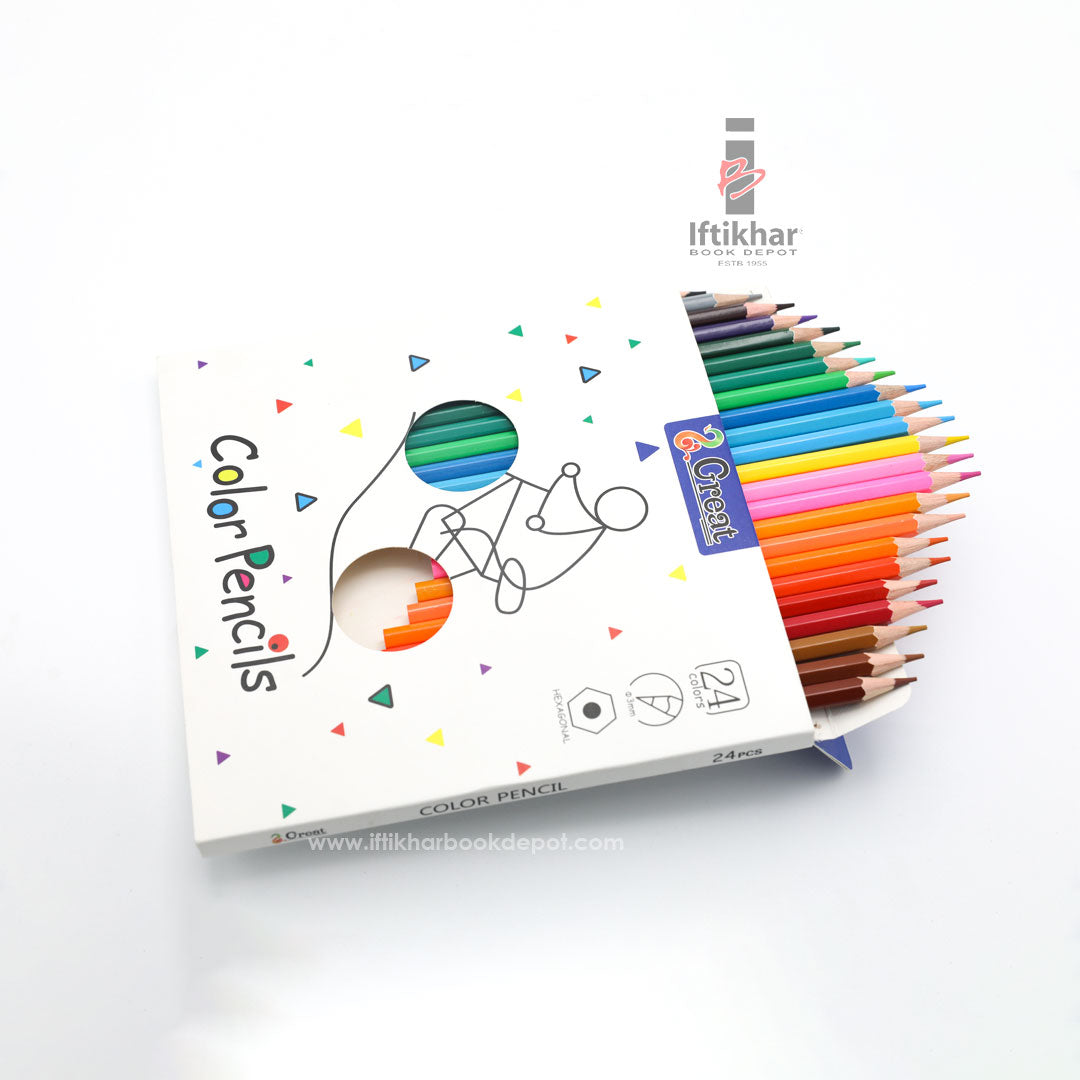 Hexagonal Shaped Color Pencils (24Pcs) – Iftikhar Book Depot