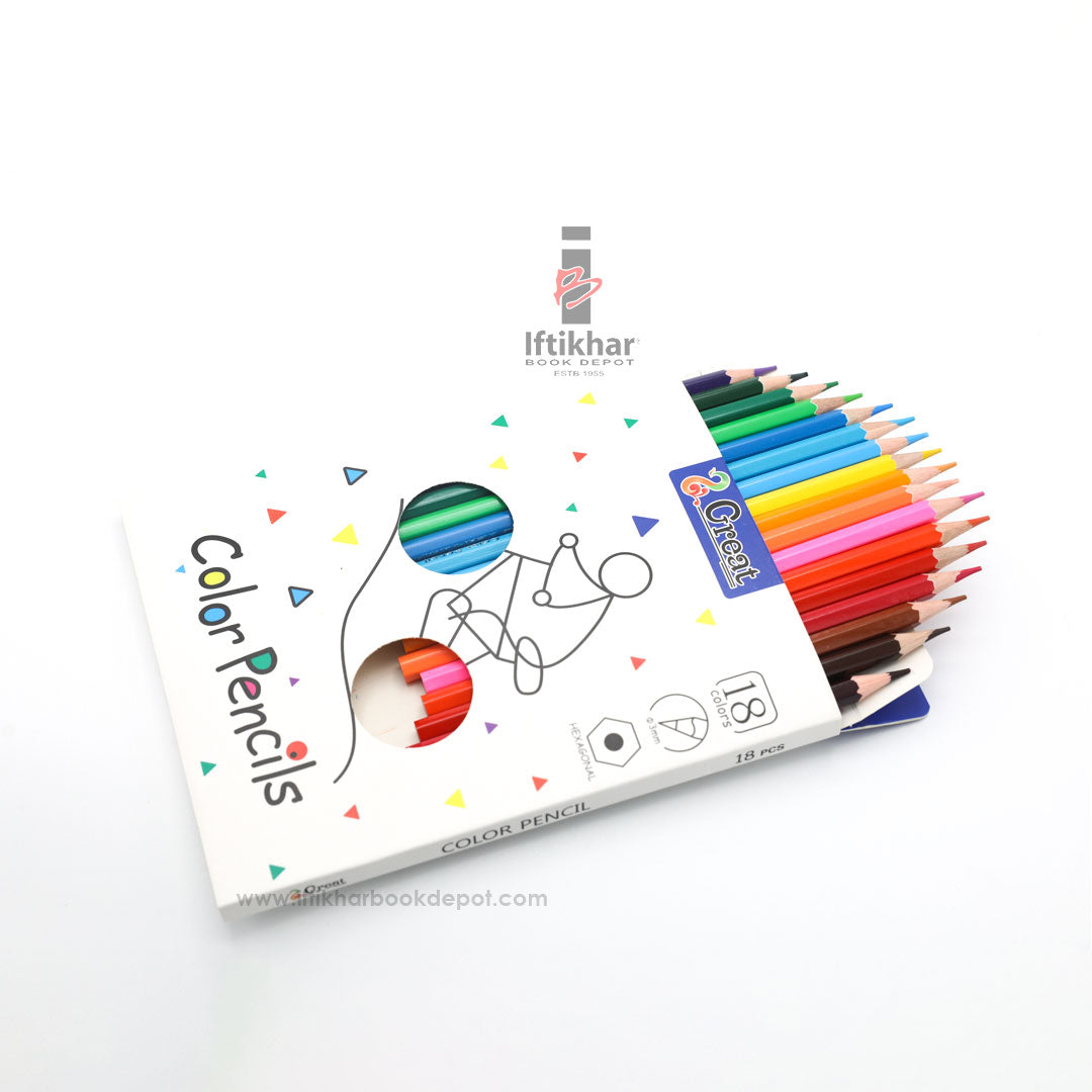 Hexagonal Shaped Color Pencils (18Pcs) – Iftikhar Book Depot
